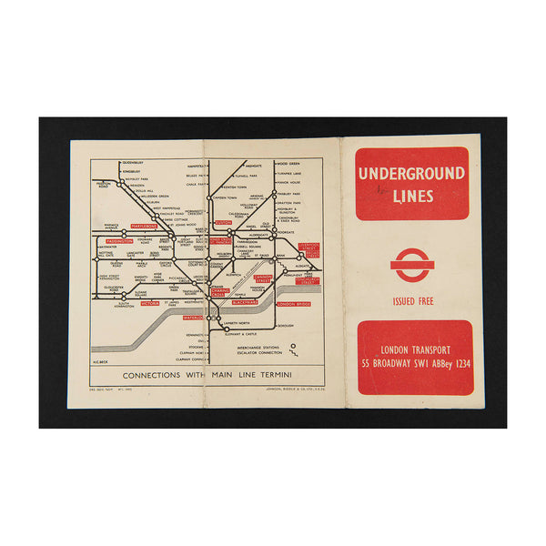 Pocket London Transport Underground Map, No.1 1945 | Twentieth Century ...