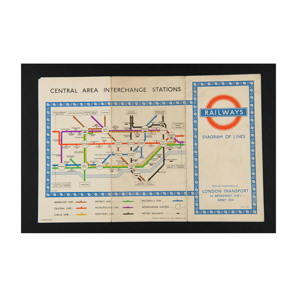 Pocket London Transport Underground Map, Jan 1950 | Twentieth Century ...