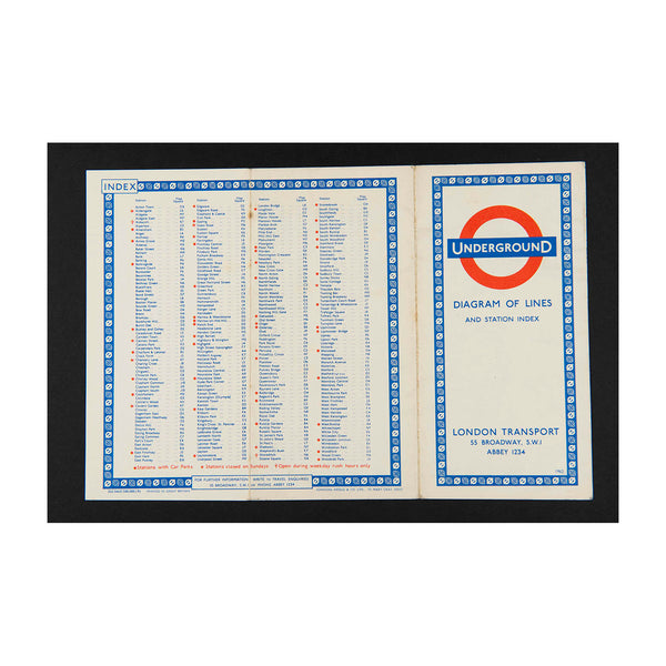 Pocket London Transport Underground Map, 1962 | Twentieth Century Posters