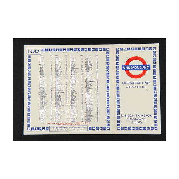 Pocket London Transport Underground Map, 1970 | Twentieth Century Posters