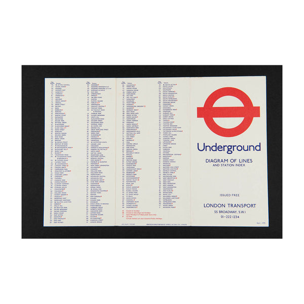 Pocket London Transport Underground Map, No. 2 1978 | Twentieth Century ...