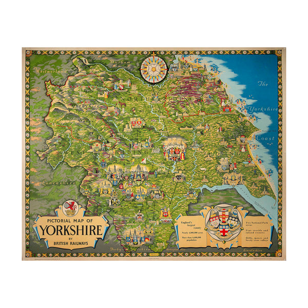 Pictorial poster map of Yorkshire | Twentieth Century Posters