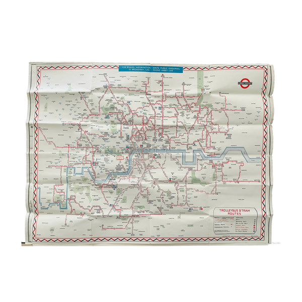 Five London Transport Tram & Trolleybus folding maps (1932-1950 ...