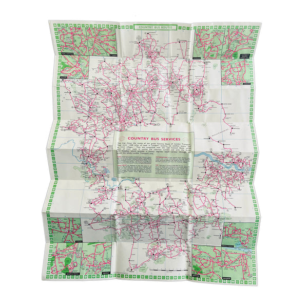 Eight London Transport Green Line/Country Bus folding bus maps, 1947 ...